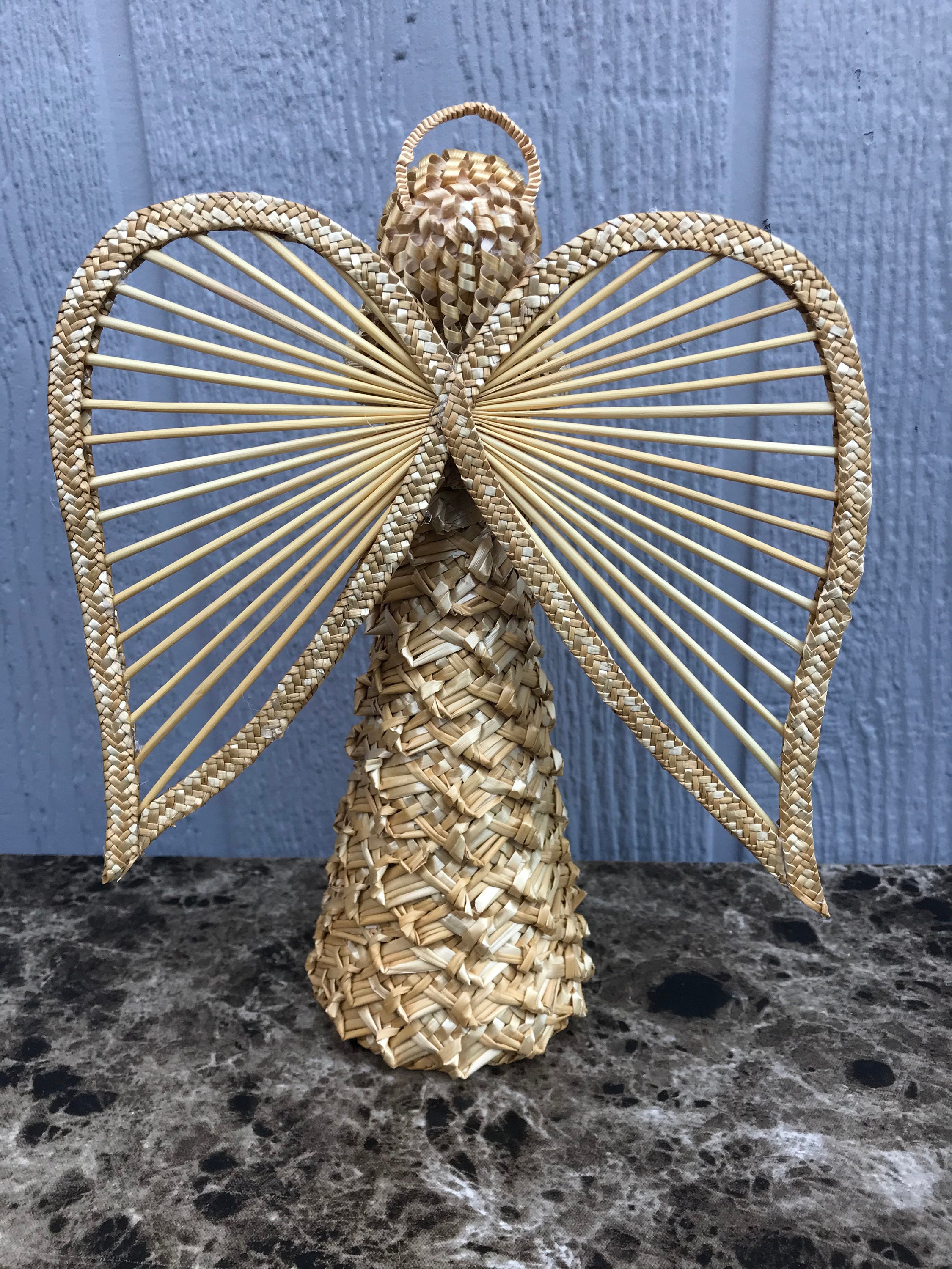 Free standing or tree top angel Wheat Angel | Etsy