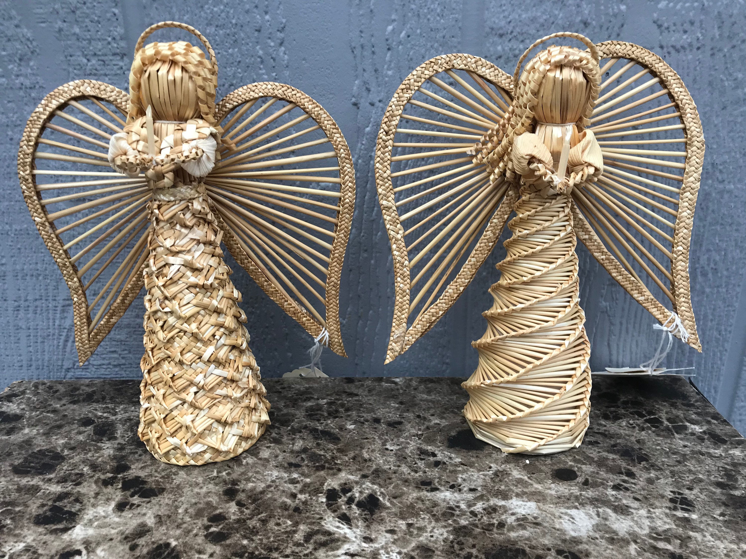Free standing or tree top angel Wheat Angel - Etsy.de