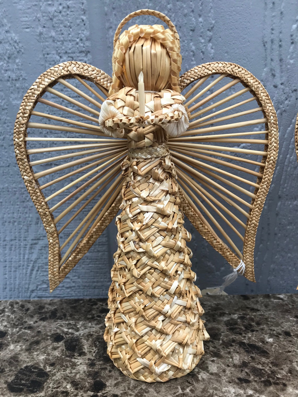 Free standing or tree top angel Wheat Angel | Etsy