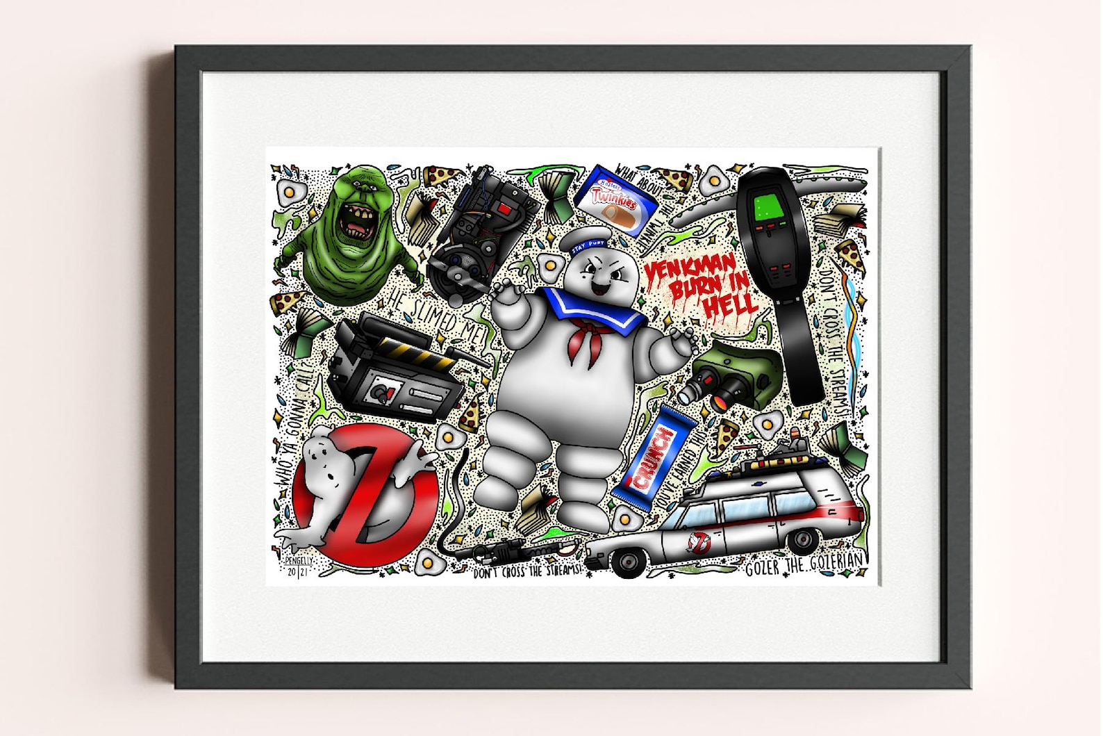 Ghostbusters Tattoo Flash Art Print: Neo Traditional 80s Movie Poster ...