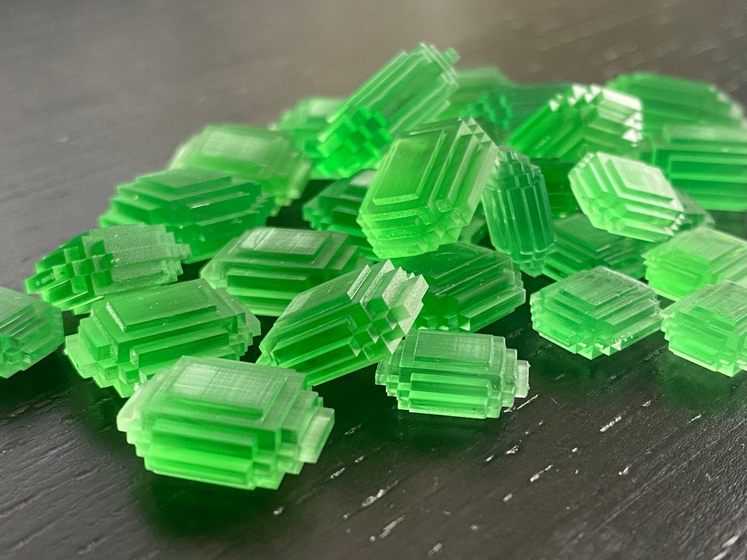 Handmade Minecraft 3D Emeralds in Three Sizes - Replica Gems for Gamers ...