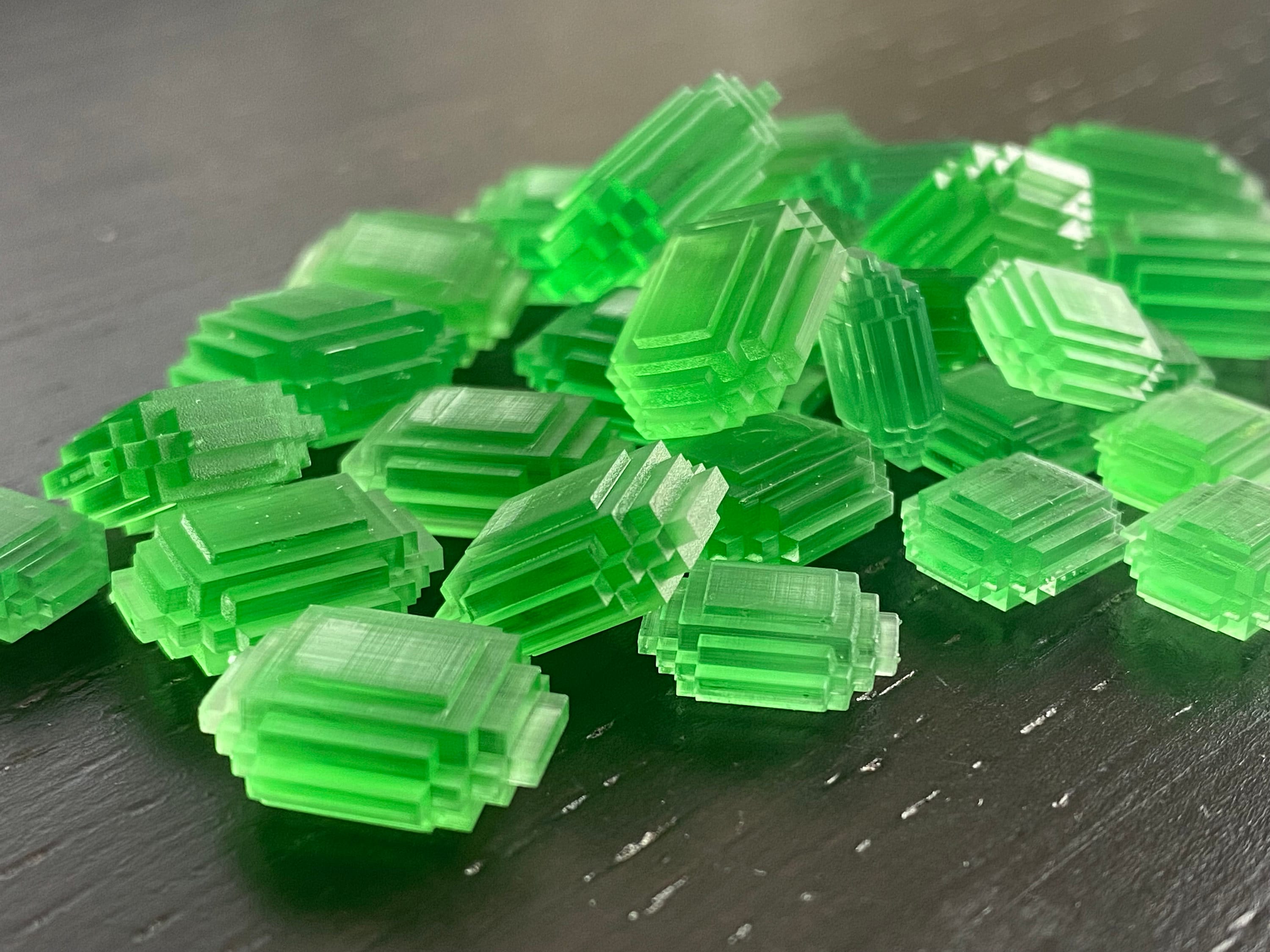 Handmade Minecraft 3D Emeralds in Three Sizes - Replica Gems for Gamers ...
