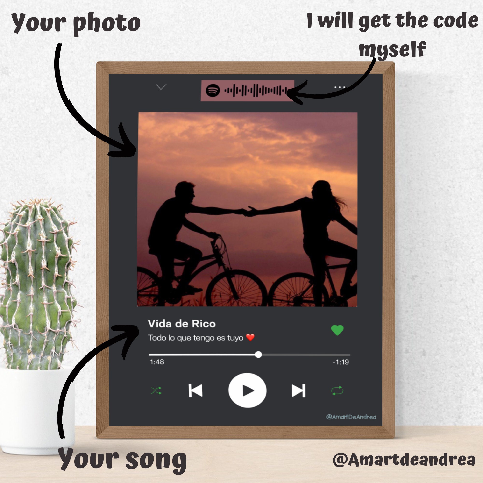 Custom Spotify song poster-custom picture-favorite song | Etsy