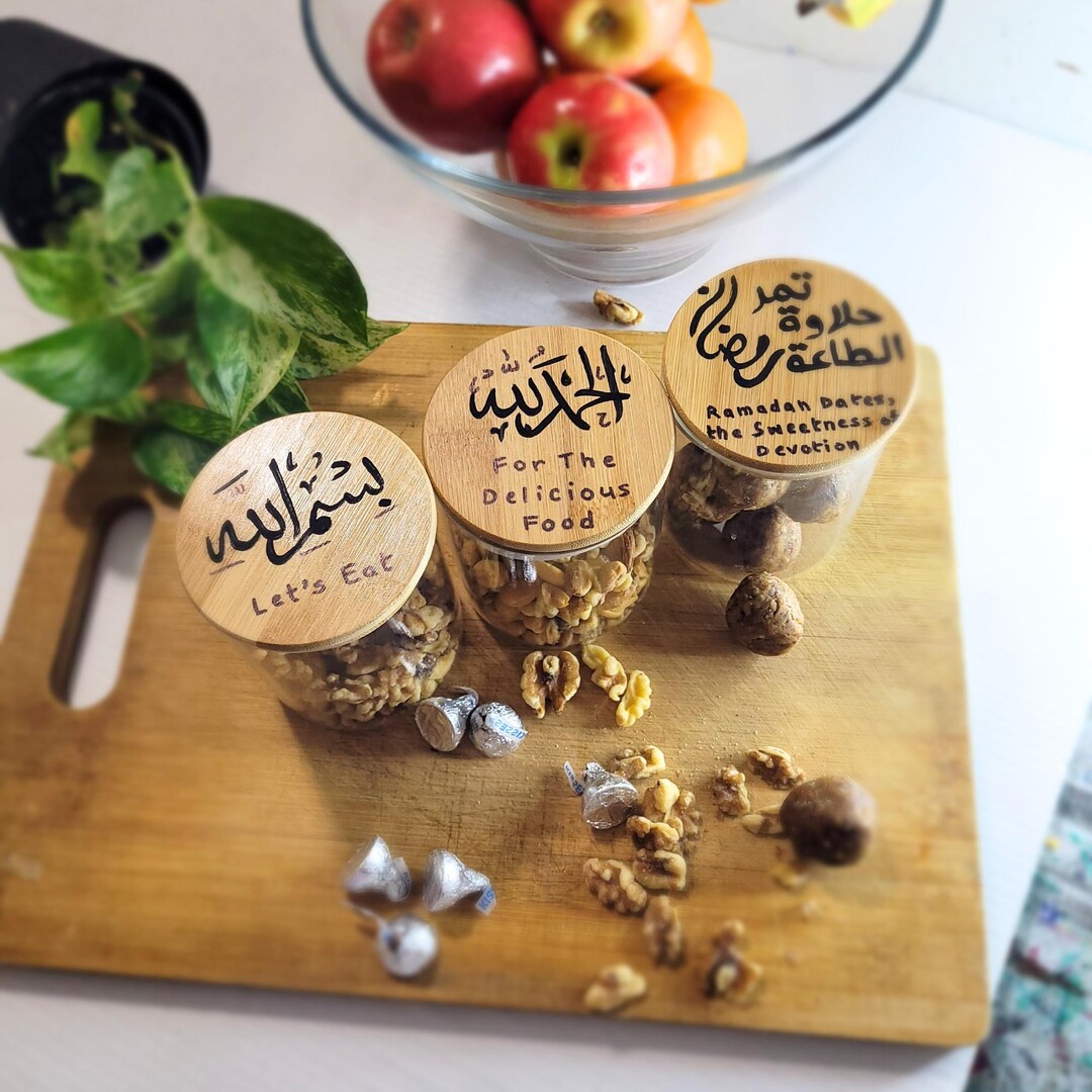 Ramadan Kitchen Decor Arabic Calligraphy Jars Eid Table Decor Islamic ...