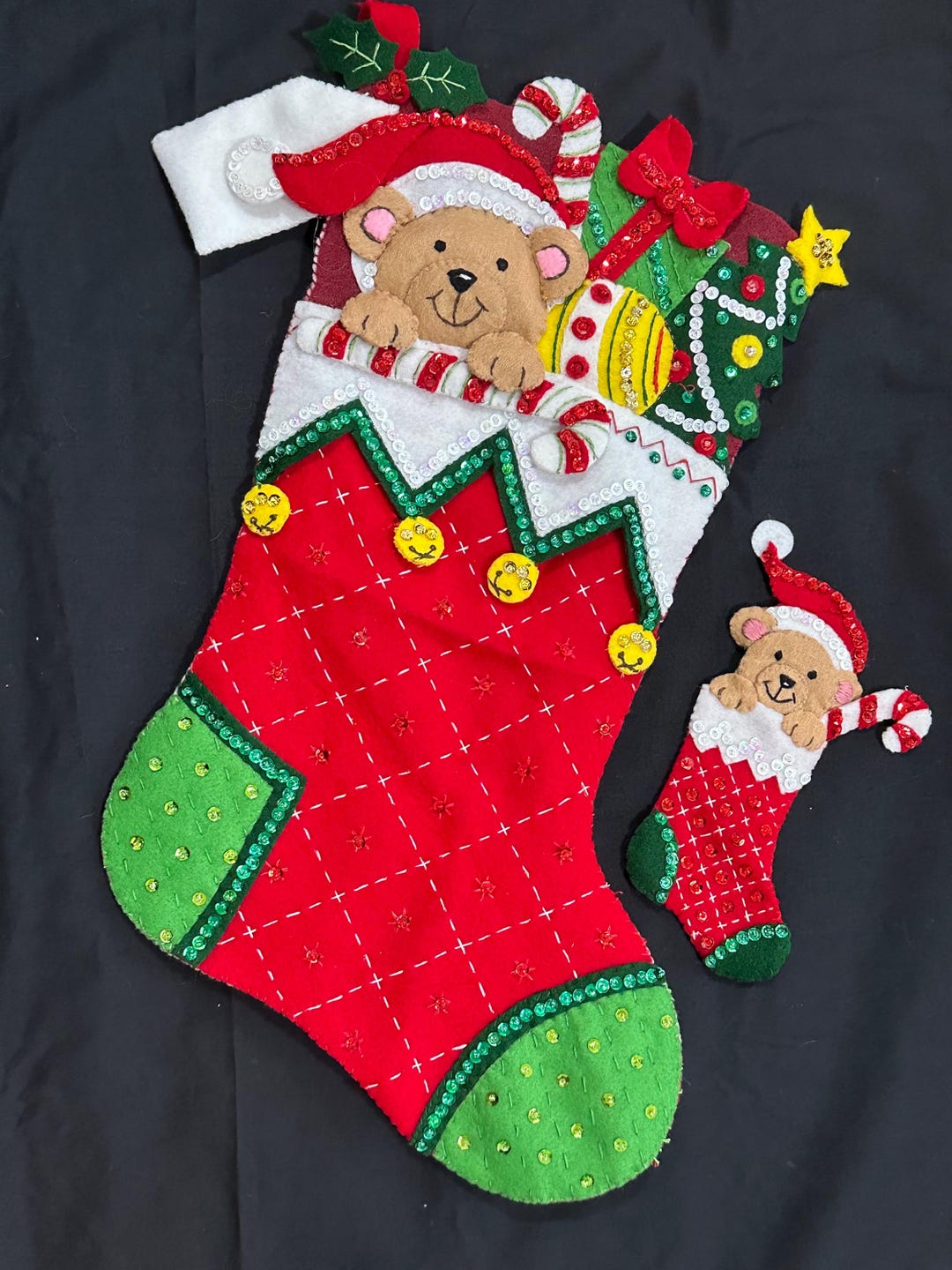 Adorable Bucilla Bear Stocking Completed With Ornament Included - Etsy