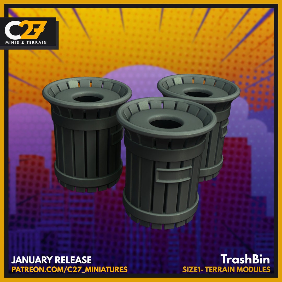 Trash Bins X3 Marvel Crisis Protocol 3D Printed Miniature - Etsy UK