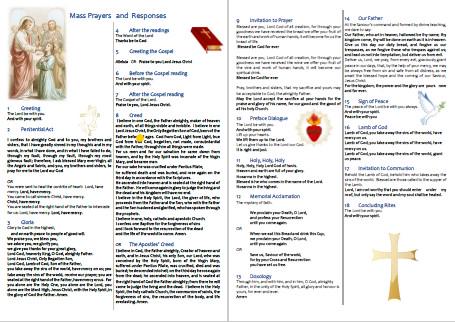 Mass Prayers and Responses - TO PRINT - A4 Recto Verso Pdf - Etsy