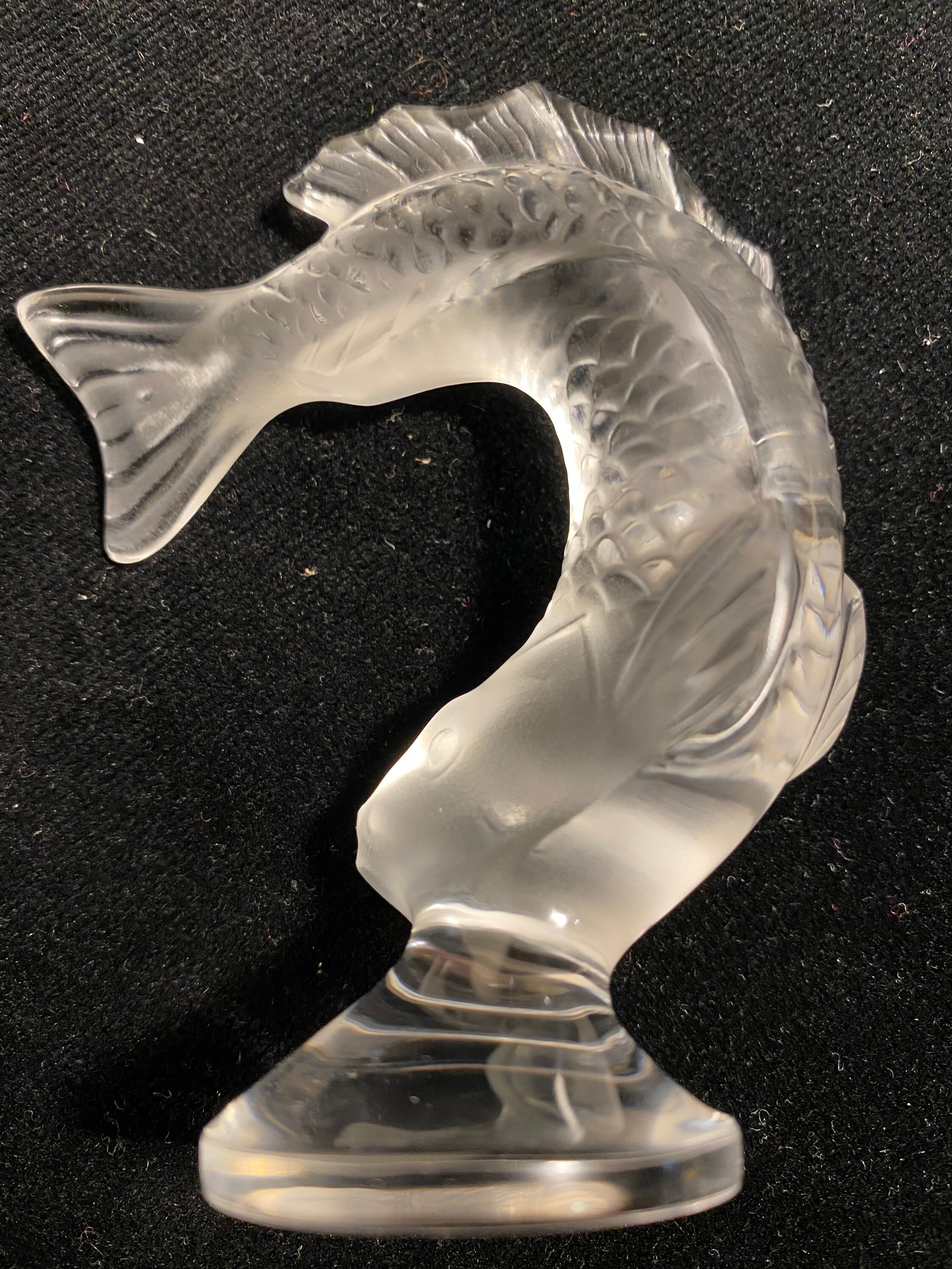 Lalique Goujon Glass Fish Statue - Etsy
