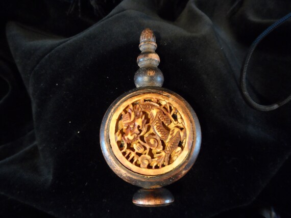 Asian Snuff Perfume Bottles Hardwood Carved Bone | Etsy