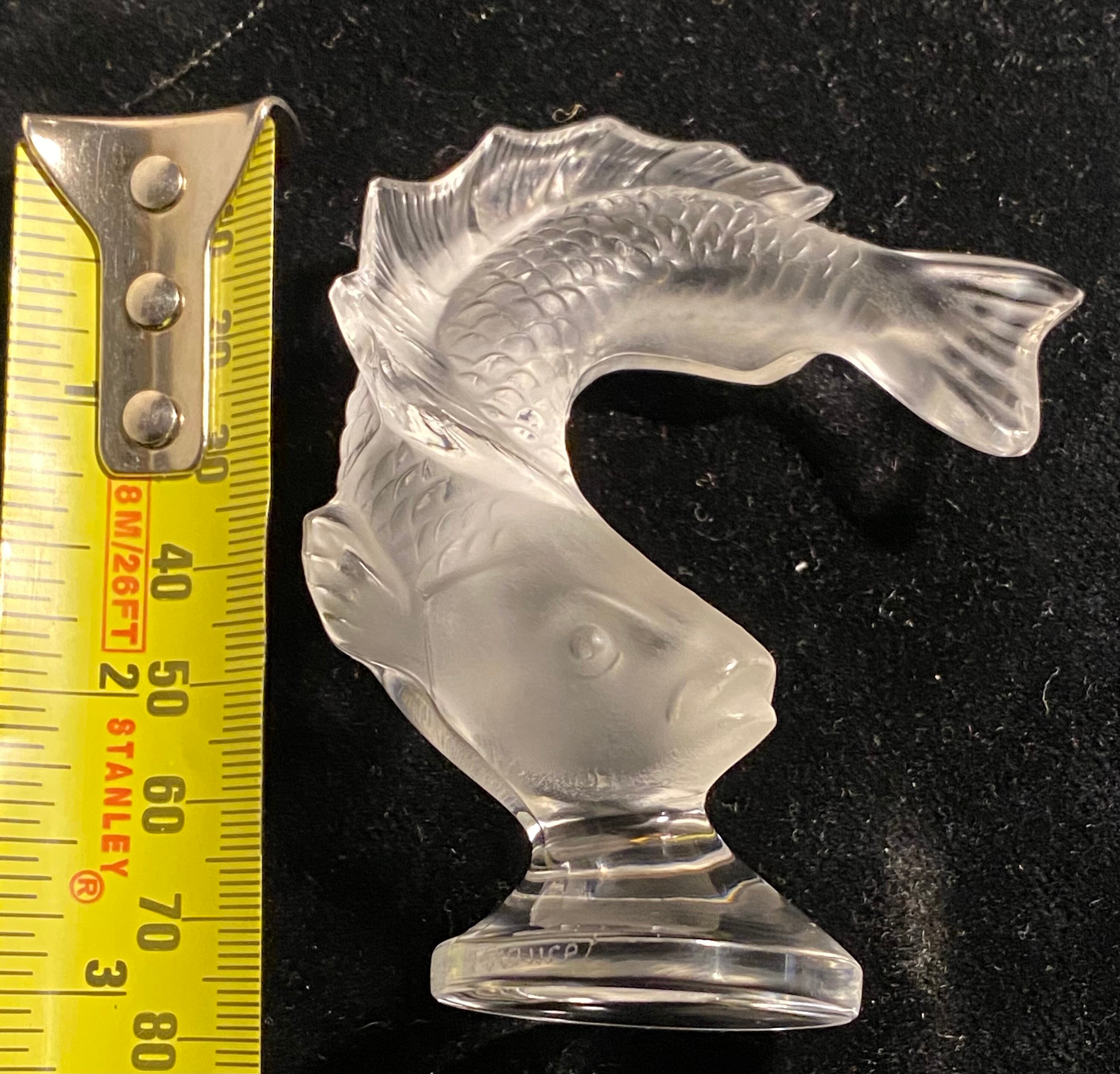 Lalique Goujon Glass Fish Statue - Etsy