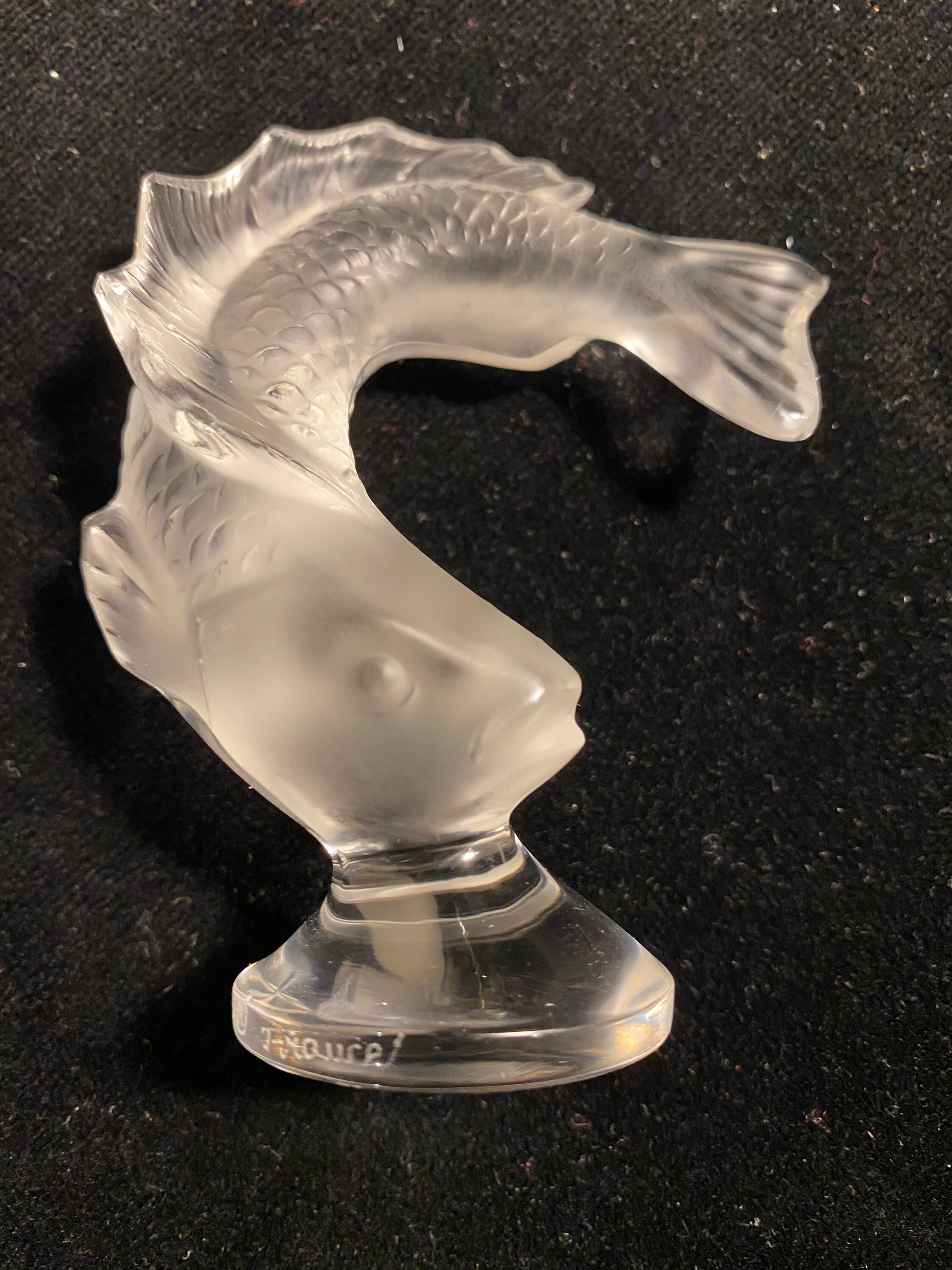 Lalique Goujon Glass Fish Statue - Etsy