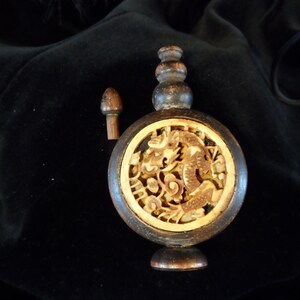 Asian Snuff Perfume Bottles Hardwood Carved Bone | Etsy