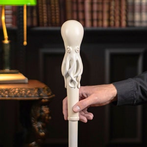 Wizard Cane, Octopus Walking Stick, Wooden Walking Cane for Man, Carved ...