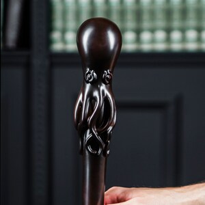Wizard Cane, Octopus Walking Stick, Wooden Walking Cane for Man, Carved ...