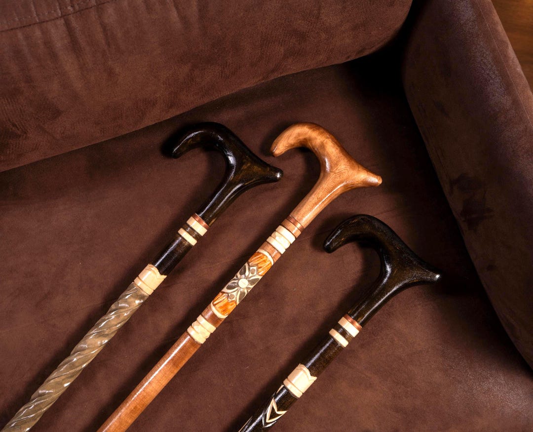 Hand Carved Wooden Walking Cane, Custom Gentleman Cane, Elegant Walking ...
