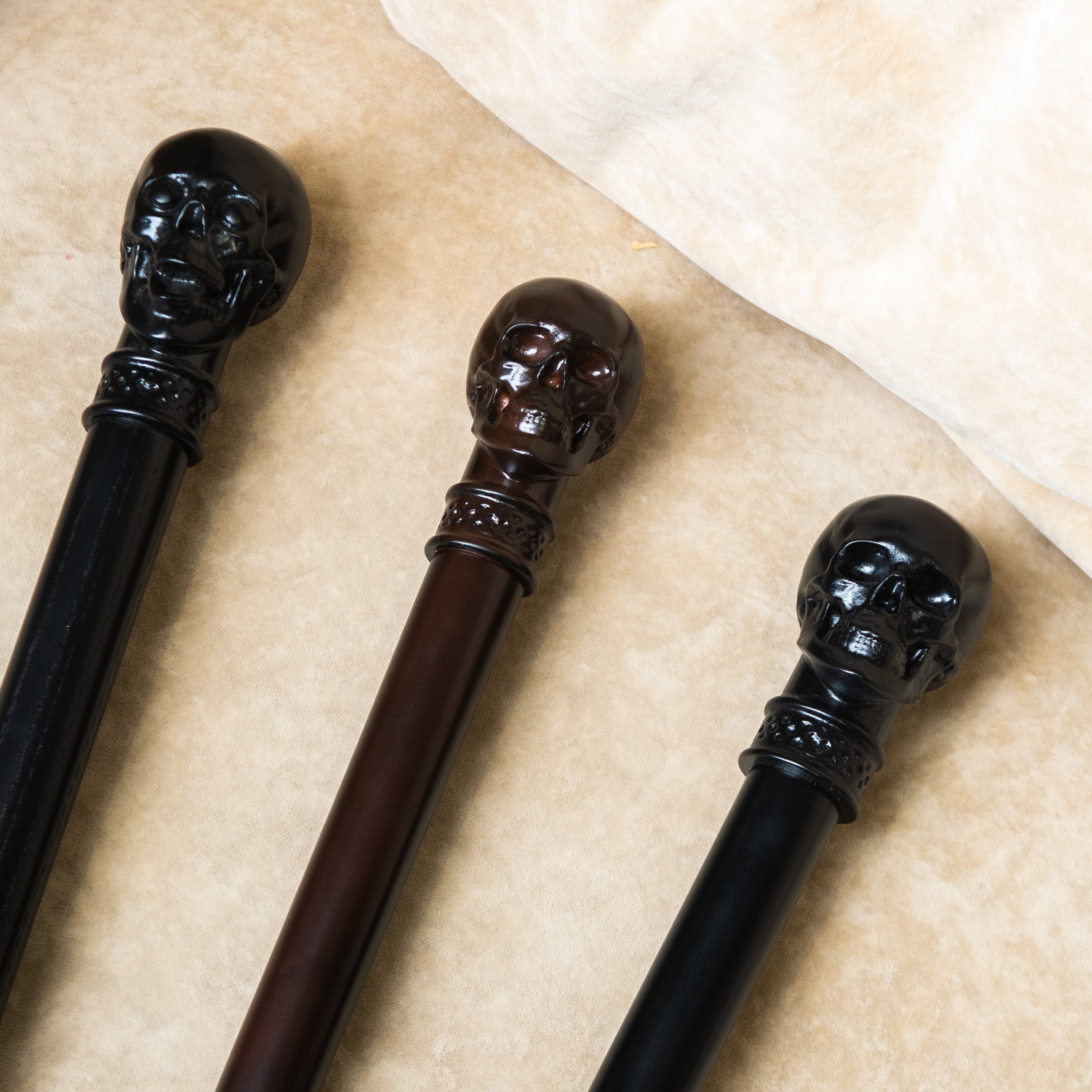 Wooden Cane Walking Stick Skull, Wood Carved Walking Cane Handle ...