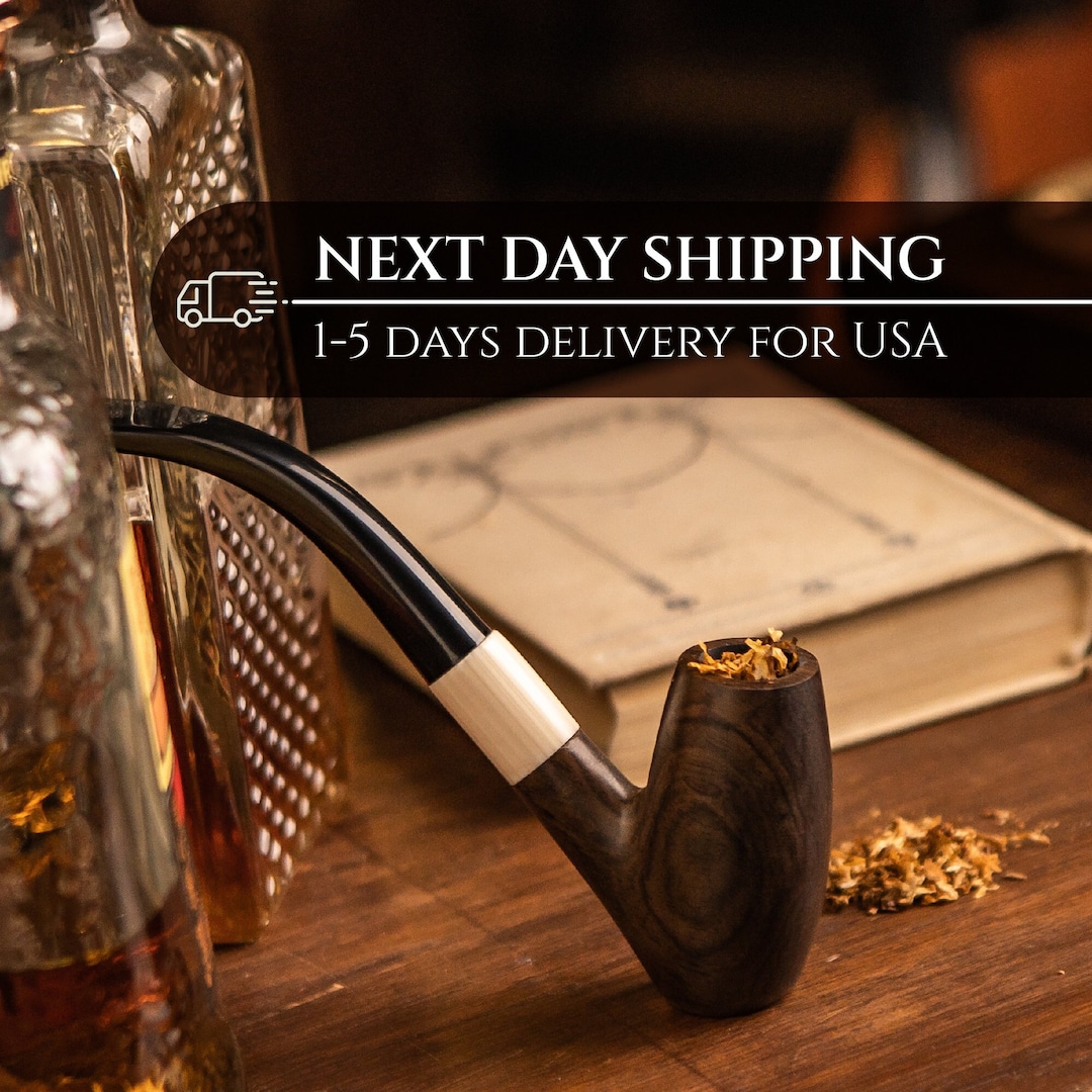 Wooden Tobacco Pipe Ebony Wood Pipe Fancy Smoking Pipe Handcrafted Pipe ...