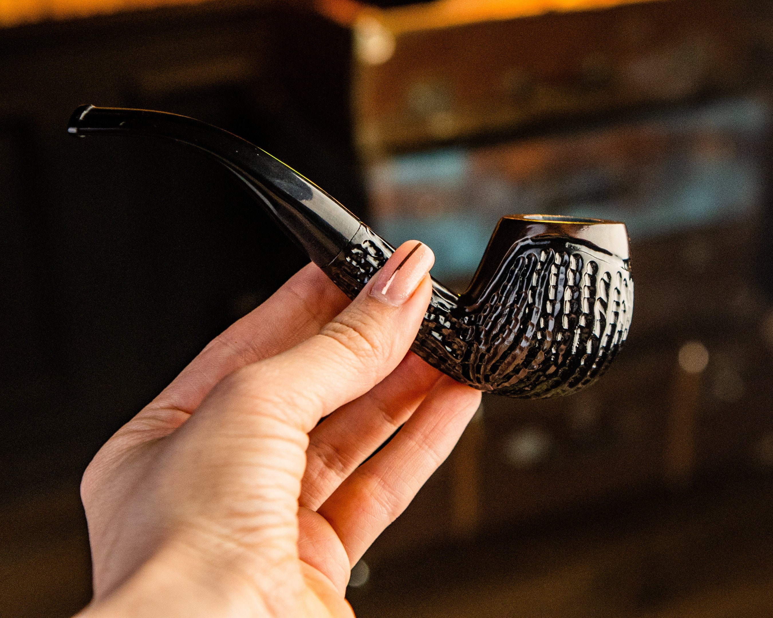 Tobacco Pipe Bent Unusual Wooden Pipe Unique Pipe Wooden Pipe Tobacco ...