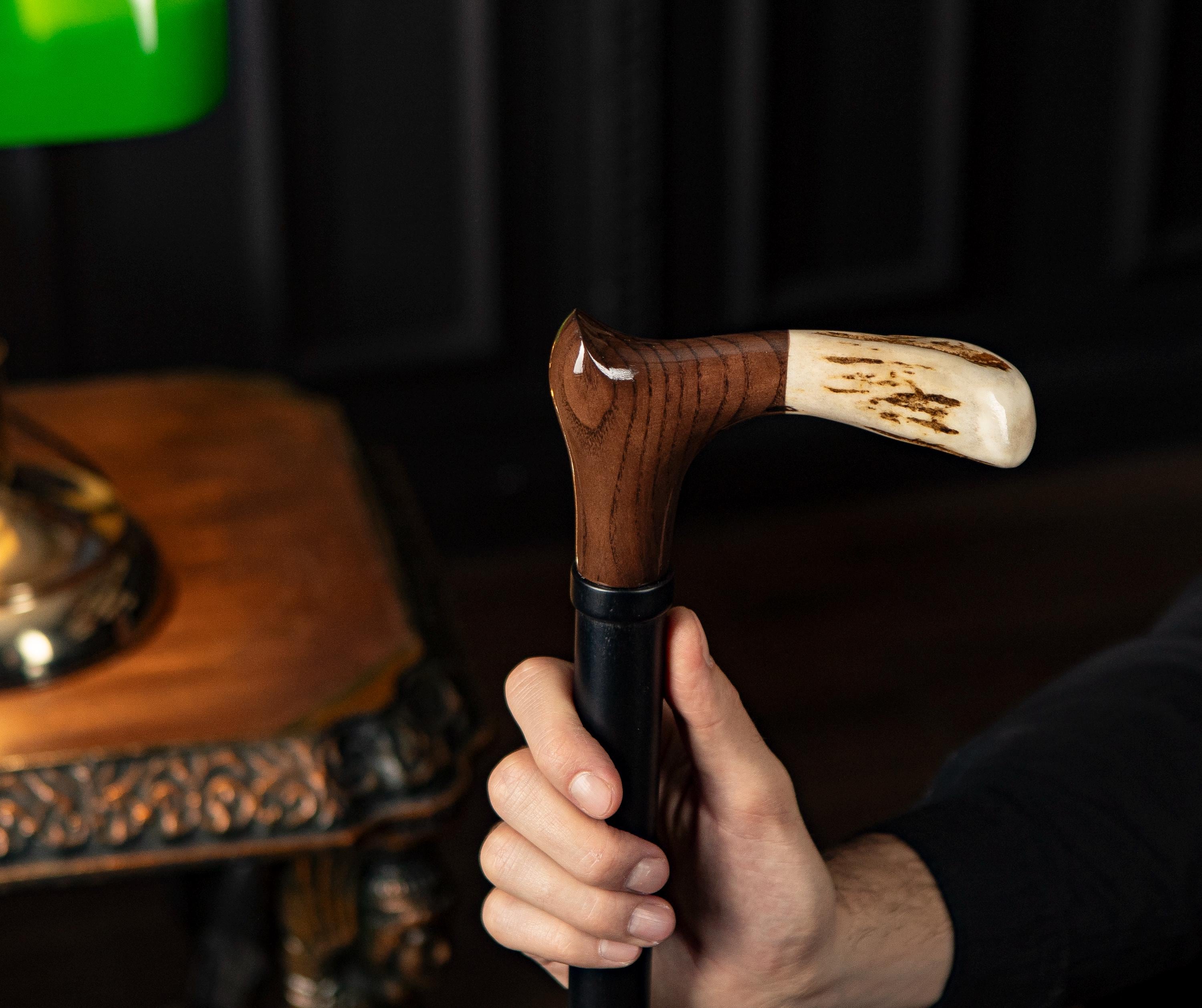 Luxury Bone Wooden Walking Cane, Moose Horn Walking Stick, Fancy Cane ...