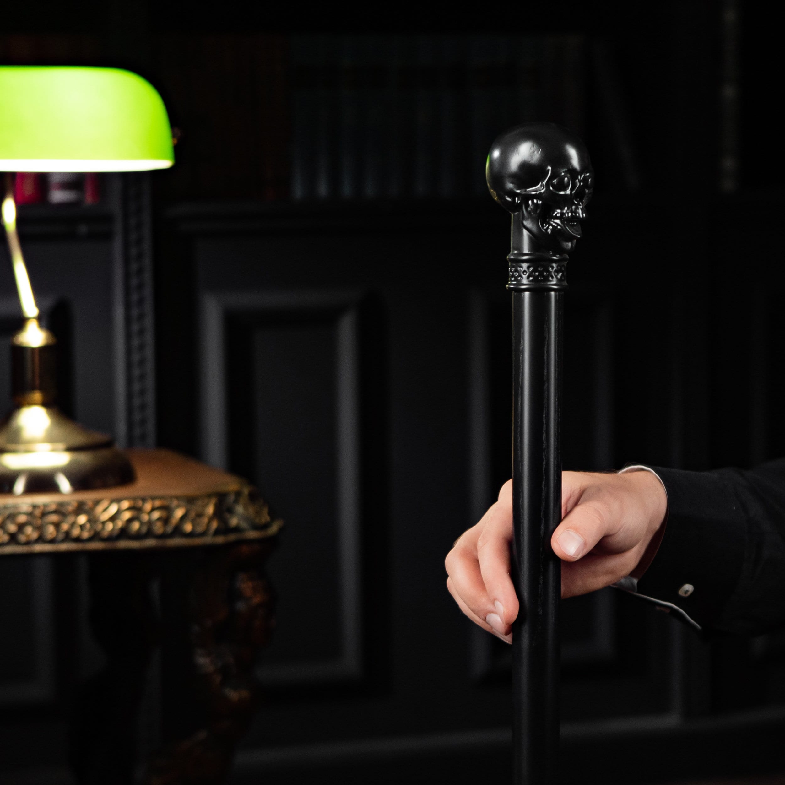 Wooden Cane Walking Stick Skull, Wood Carved Walking Cane Handle ...