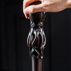 Wizard Cane, Octopus Walking Stick, Wooden Walking Cane for Man, Carved ...