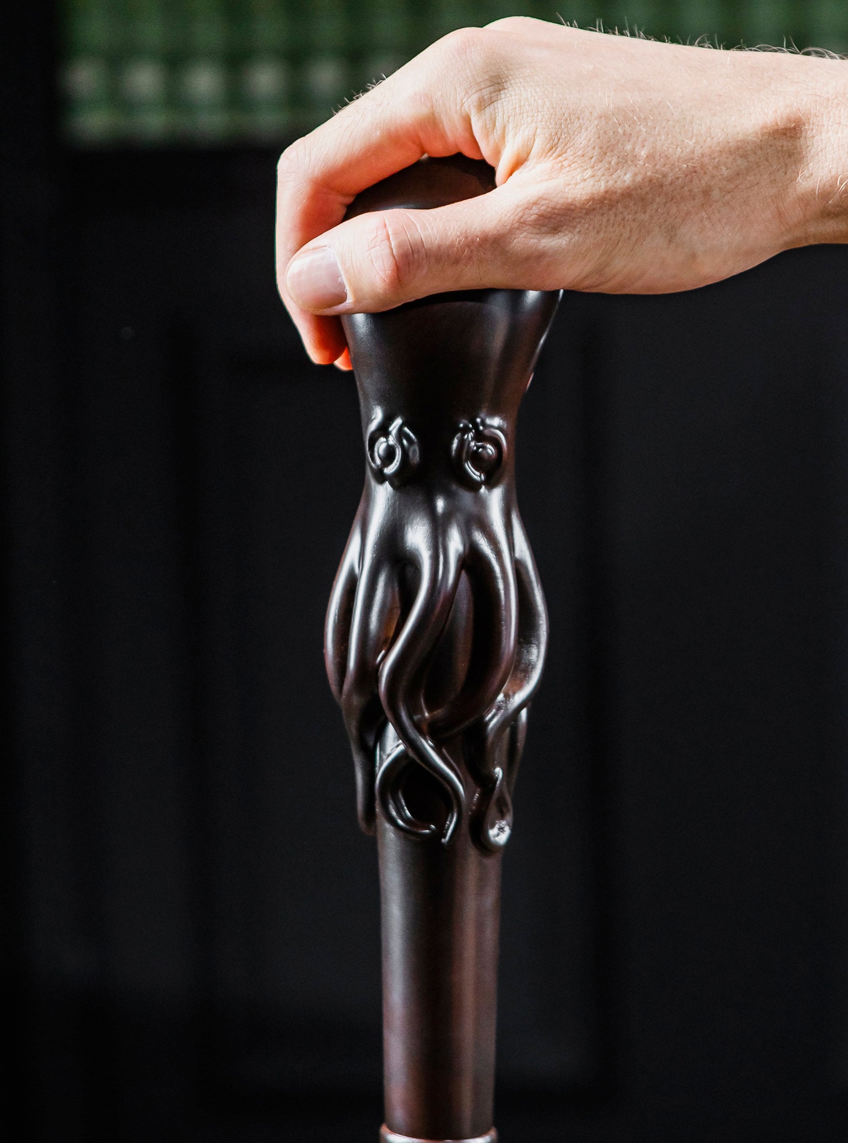 White Octopus Head Walking Cane, Fantasy Walking Cane, Wood Walking ...