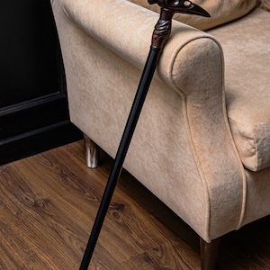 Crow Walking Cane, Raven Cane Walking Stick, Wooden Cane Handcarved ...