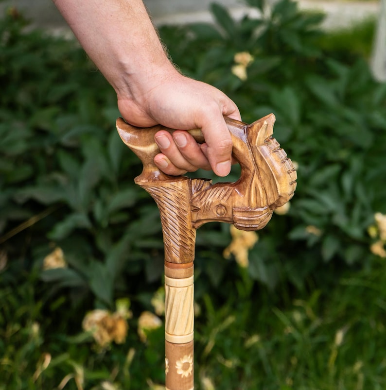 Wizard Cane Wooden Cane for Men Horse Cane Walking Stick Carved Canes ...