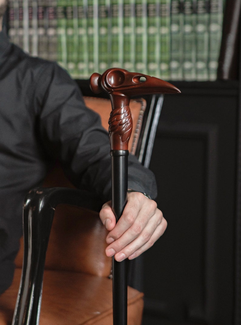 Raven Skull Walking Cane, Gothic Odin Crow Designer Walking Stick ...