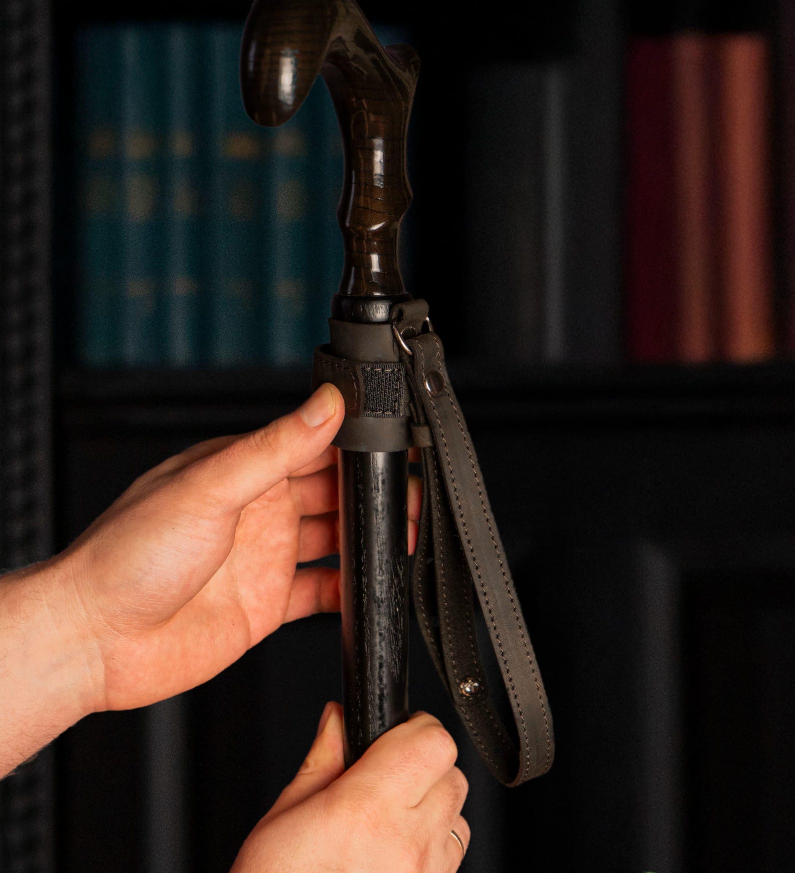 Walking Stick Wrist Cord, Dark Cane Wrist Strap, Genuine Leather Cane ...