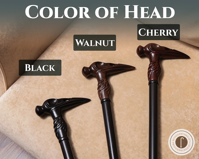 Crow Wooden Walking Cane for Men & Women, Raven Walking Stick, Gothic ...