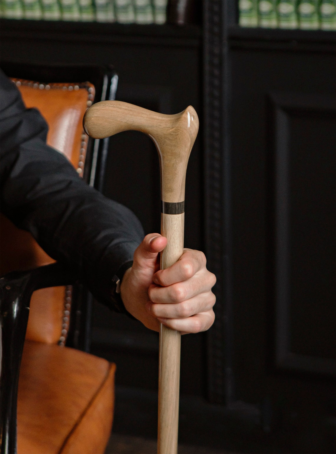 Oak Wood Walking Cane Classic Walking Cane for Men Saddle - Etsy