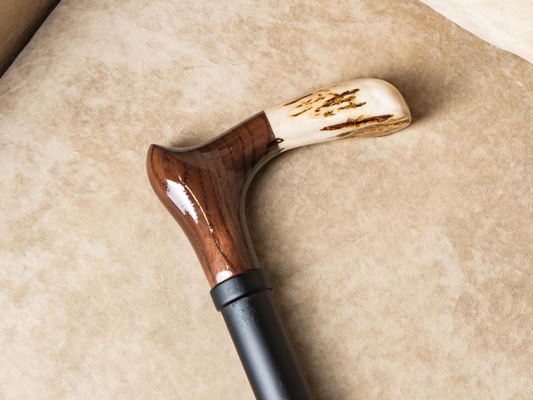 Wooden Horn Walking Cane for Men, Fashionable Walking Stick, Handmade ...