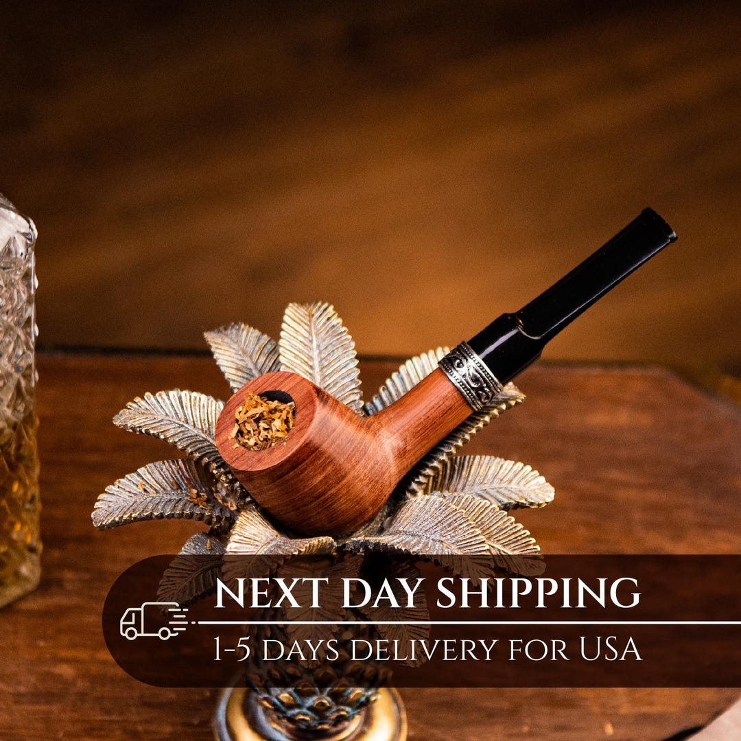 Wooden Tobacco Pipes With Metal Insert, Handmade Smoking Pipes, Men ...