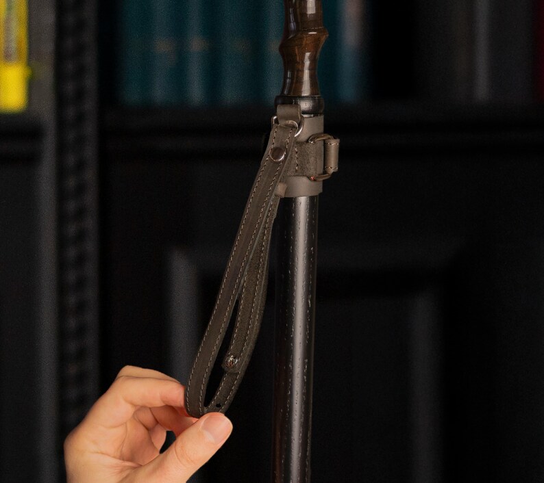Walking Stick Wrist Cord, Dark Cane Wrist Strap, Genuine Leather Cane ...