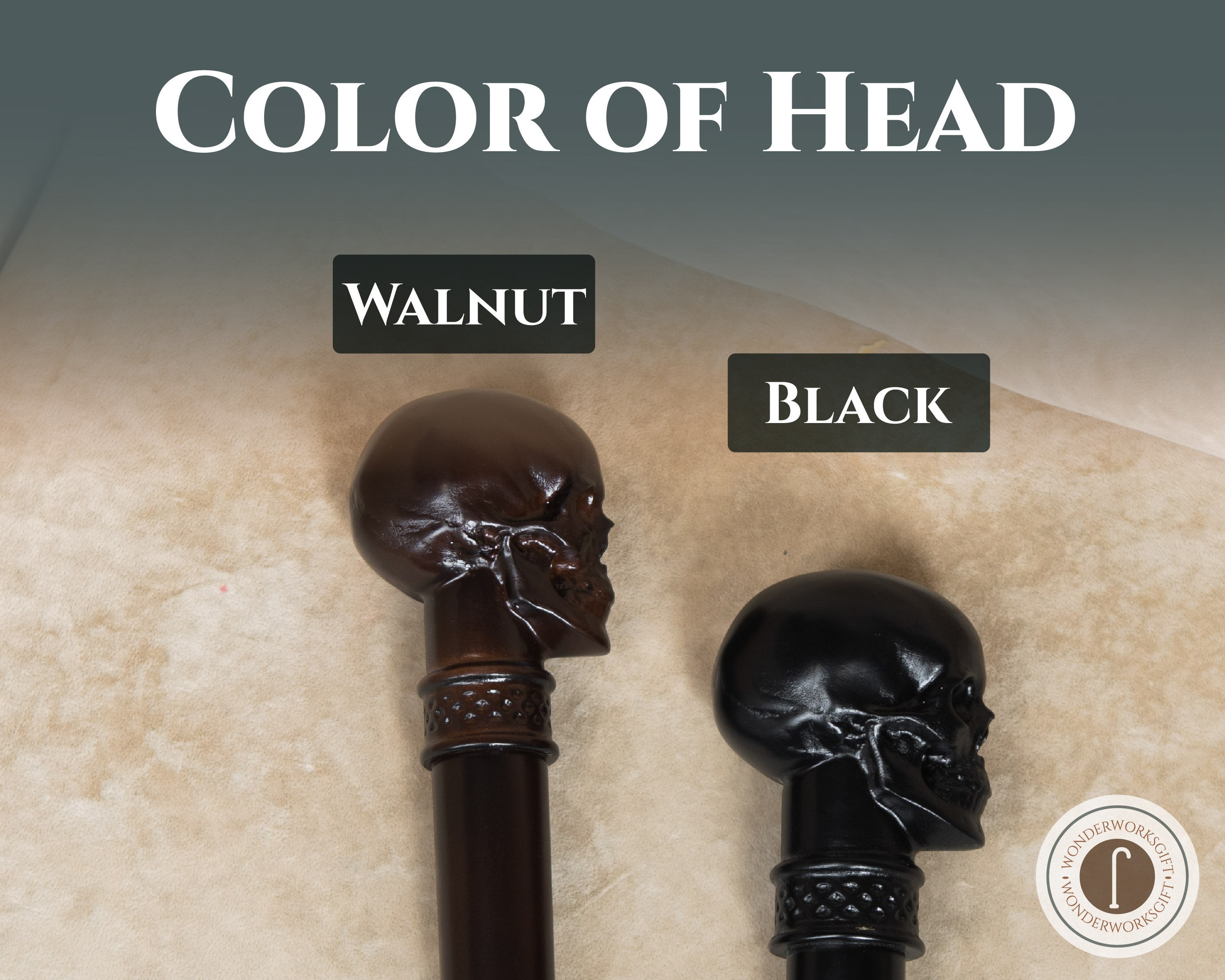 Hand Carved Skull Handle Walking Stick, Custom Black Skull Cane for Men ...