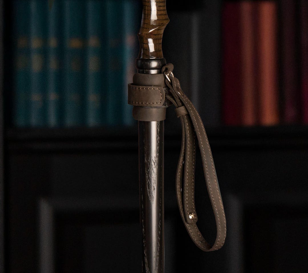 Walking Stick Wrist Cord, Dark Cane Wrist Strap, Genuine Leather Cane ...