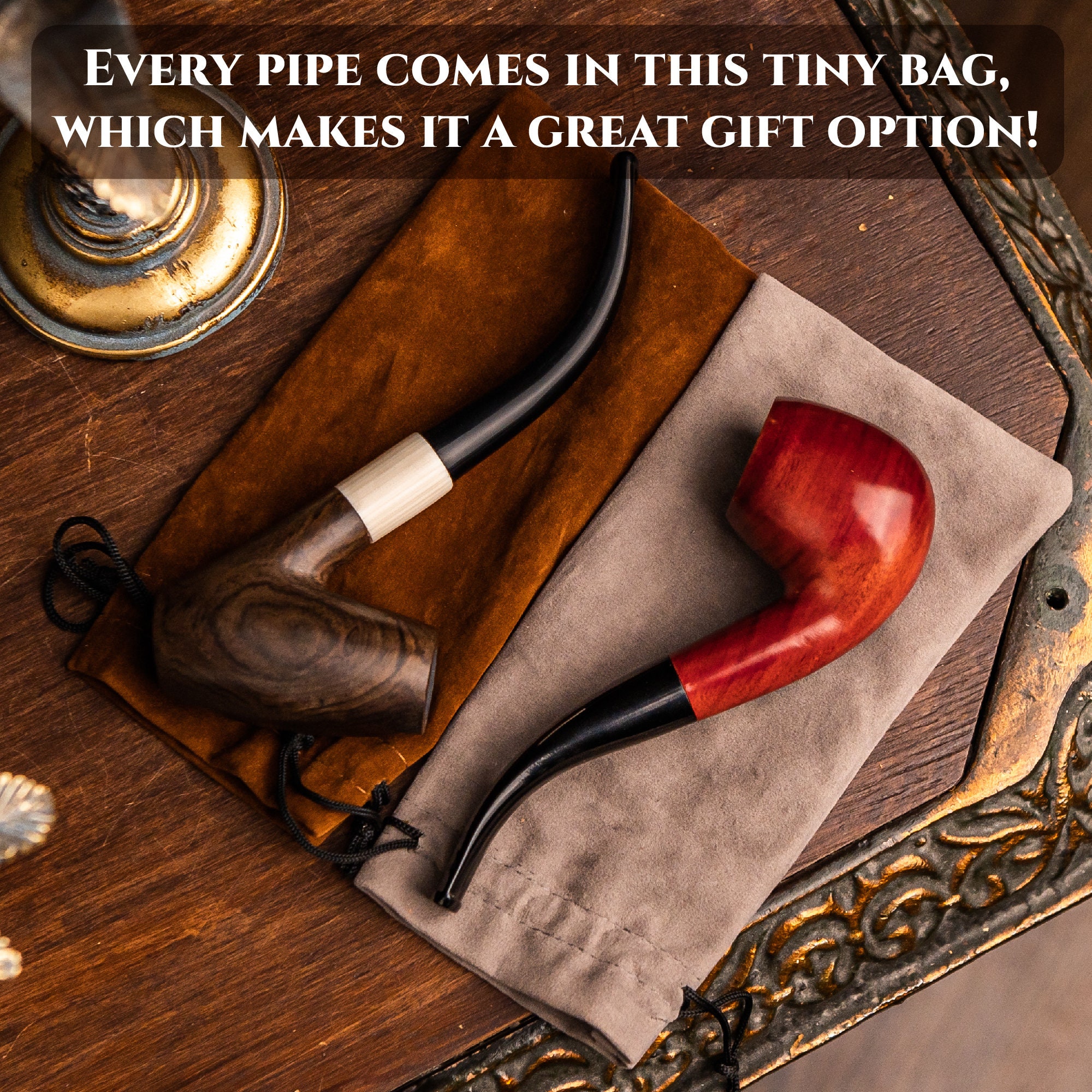 Long Wooden Smoking Pipe Tobacco Pipe Handmade Wood Pipes Gift for Dad ...