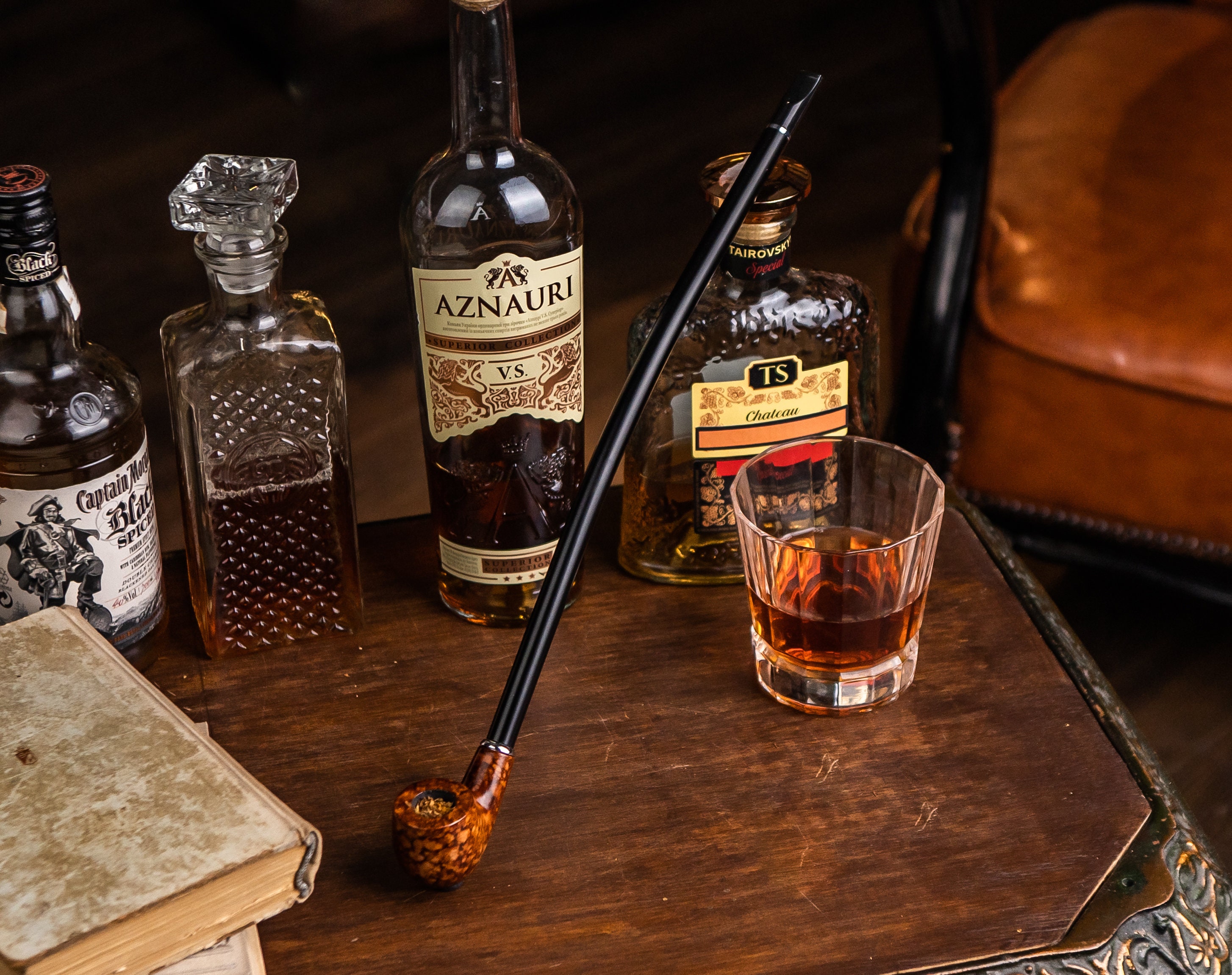 15.7" Long Tobacco Pipe, Wooden Smoking Pipe, Wizard Pipe, Man's Smoker ...