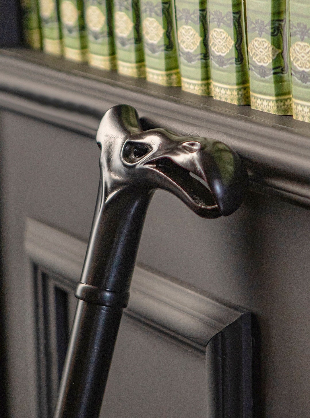 Walking Stick for Men Crow Cane Black Unique Wood Carving - Etsy