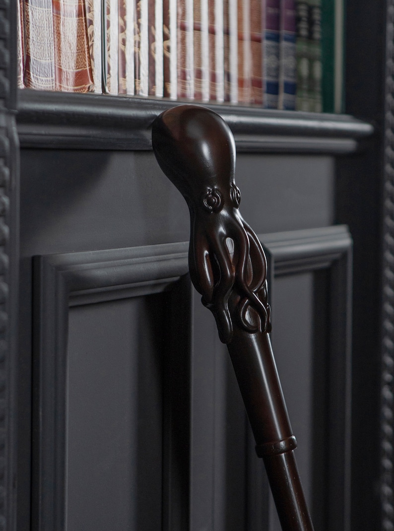Wooden Walking Cane With Octopus Handle, Hand Carved Walking Cane for ...