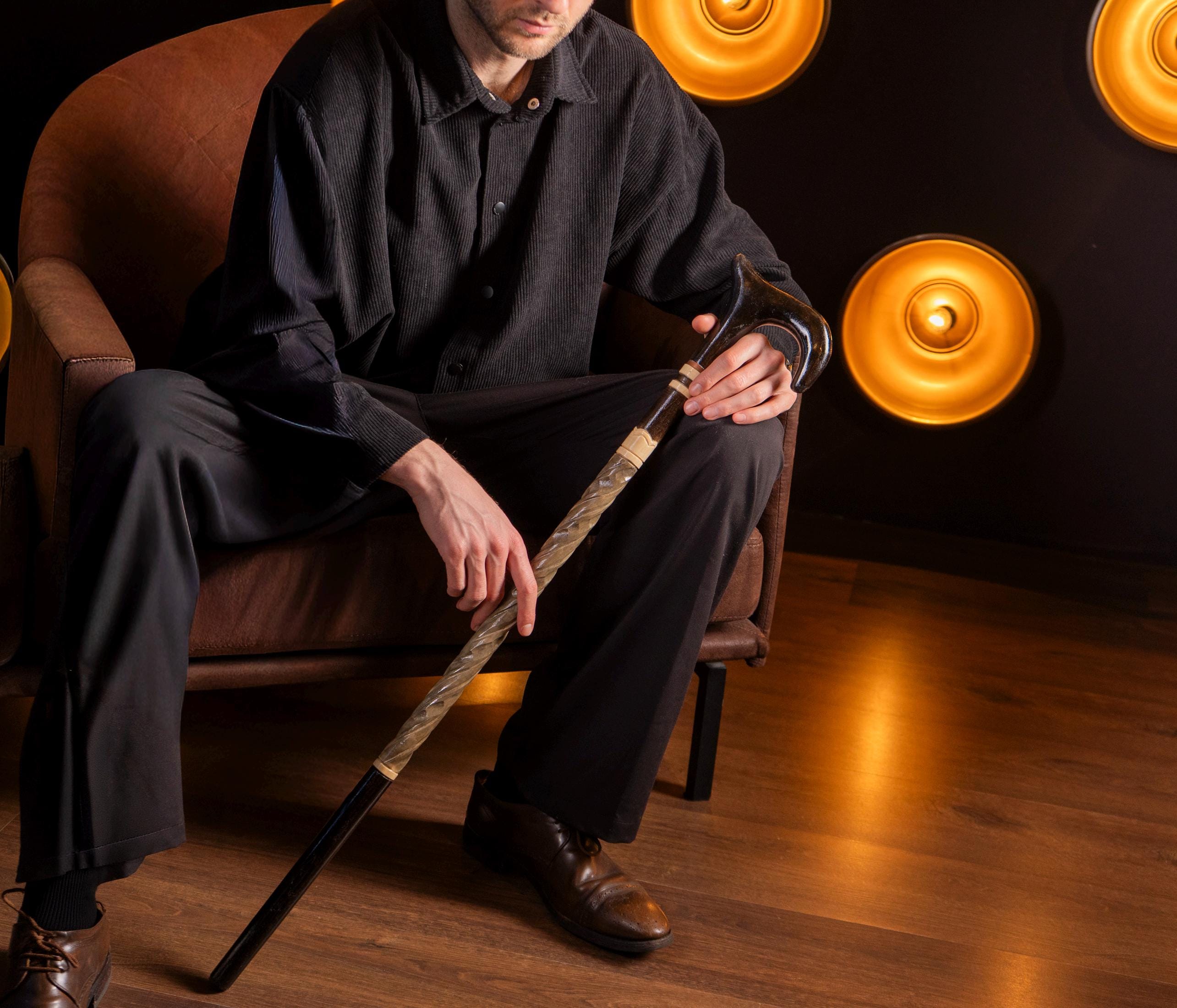 Hand Carved Wooden Walking Cane, Custom Gentleman Cane, Elegant Walking ...