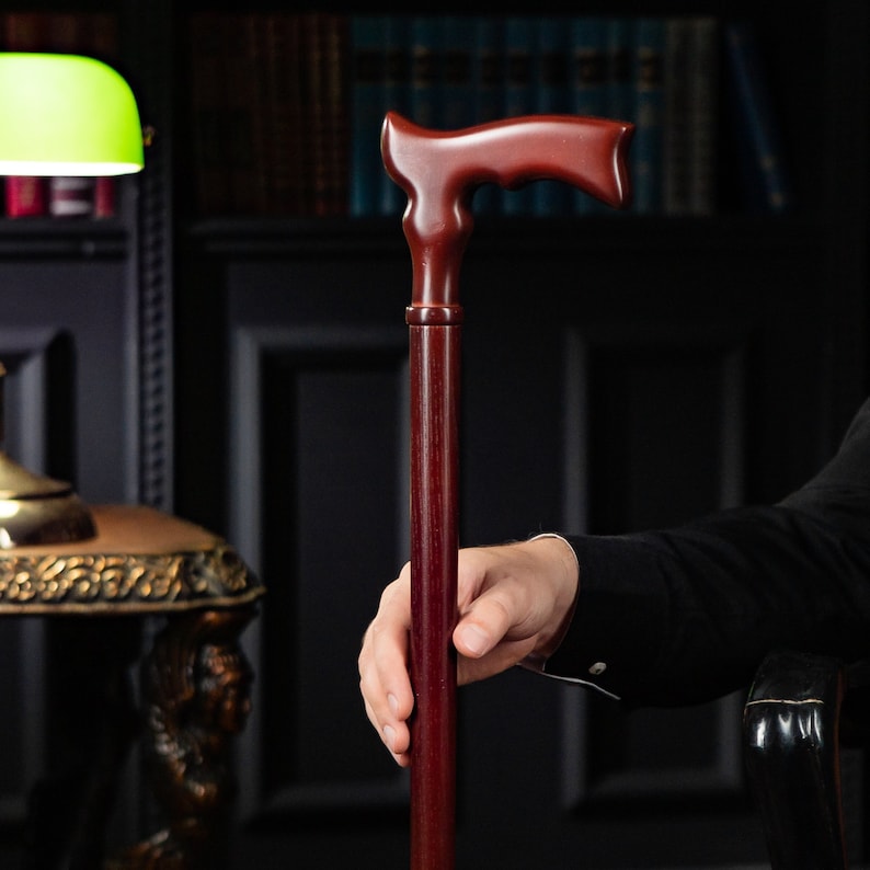 Custom Cane Walking Stick for Men, Wave Handle Unique Carved Cane ...