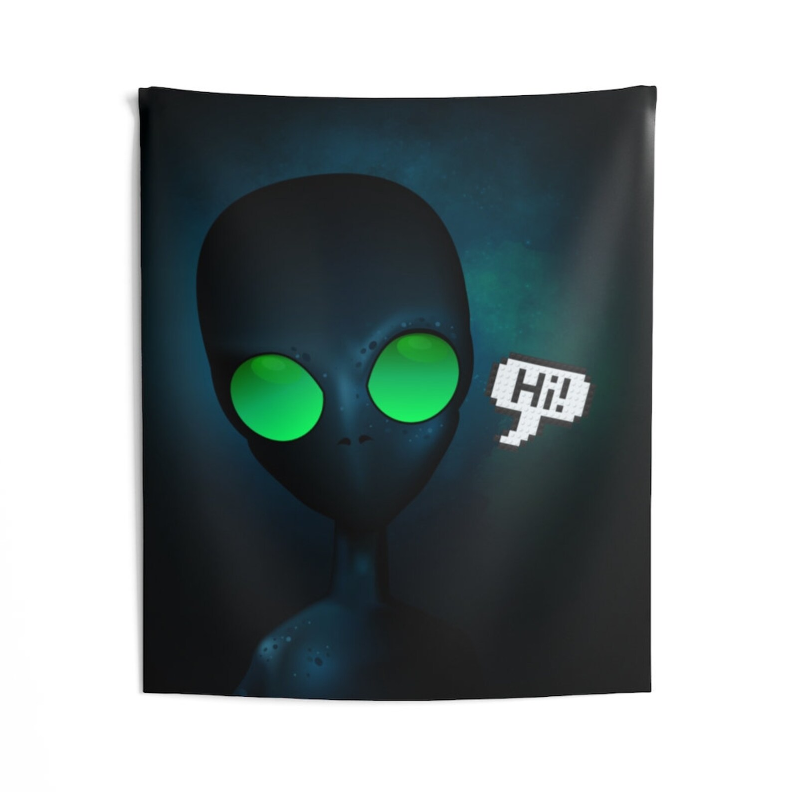 Alien Say Hi Funny Art Decor Tapestry Wall Hanging Art Print | Etsy