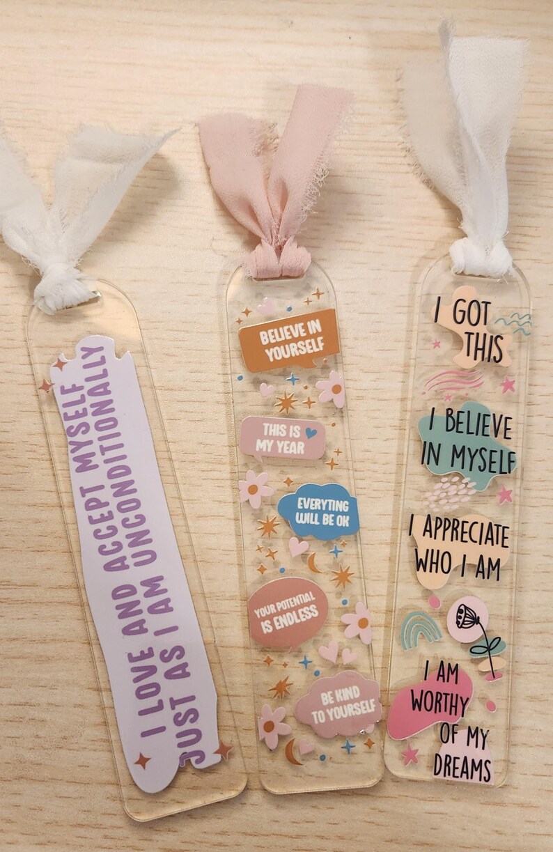 Positive Affirmation Acrylic Bookmark | 3mm | Inspirational | Love ...