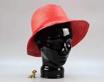 Red Straw Hat | Etsy