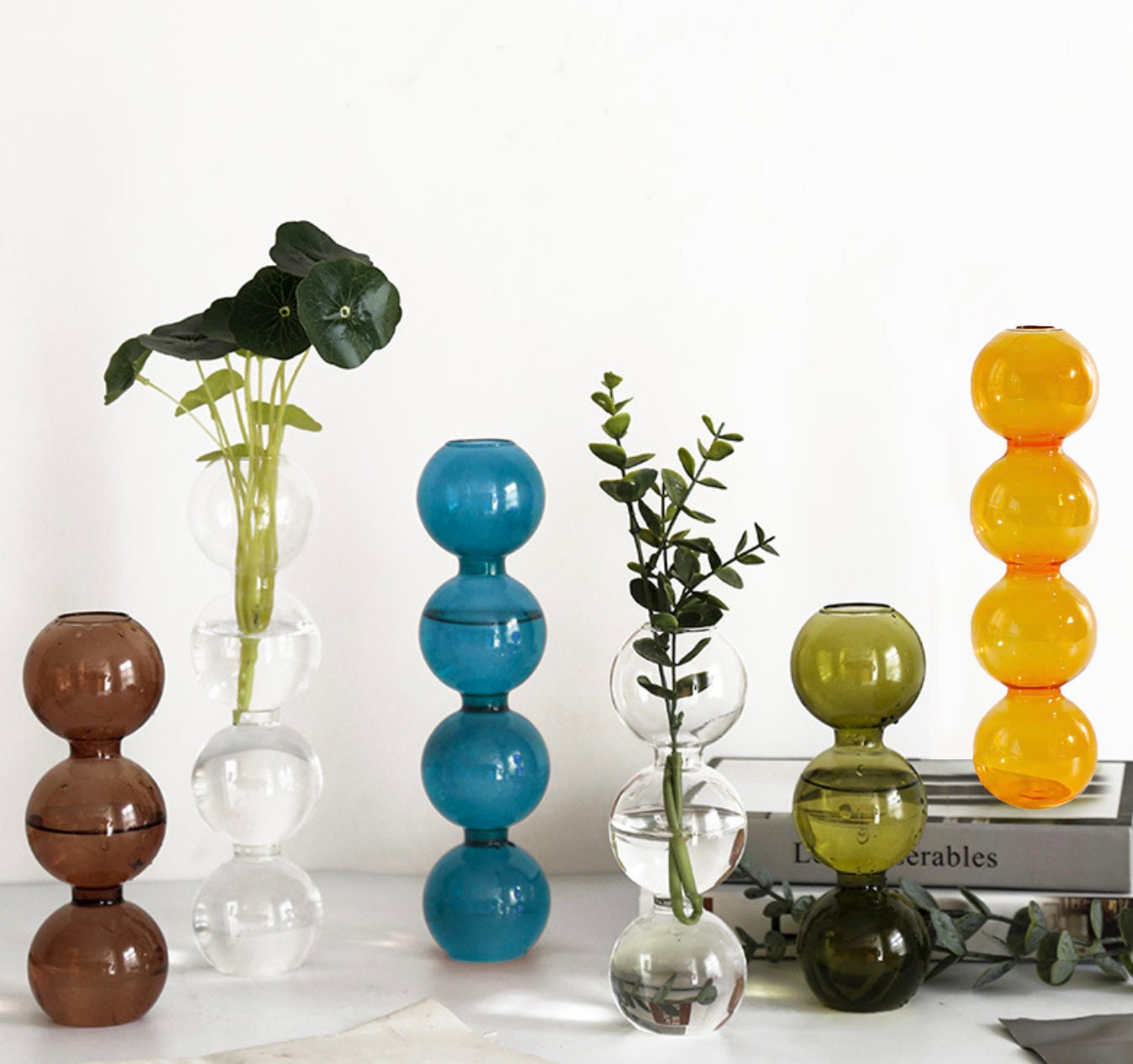 Vase Candle stick Nordic vase Glass Vase Pink vase Orange | Etsy