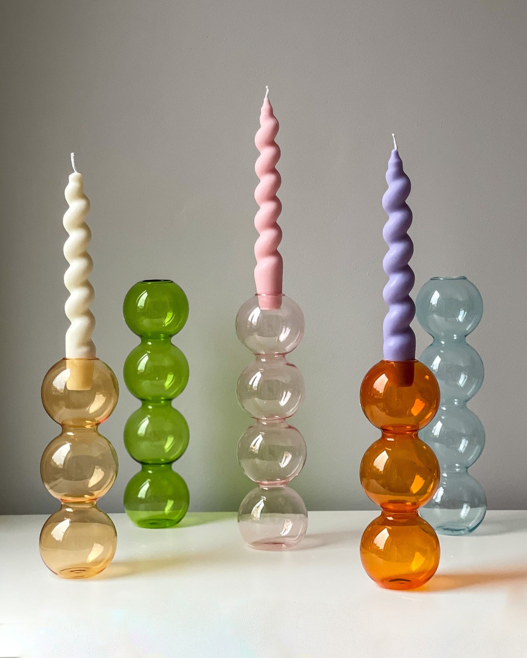 Vase, Candle Stick, Nordic Vase, Glass Vase, Pink Vase, Orange Vase ...