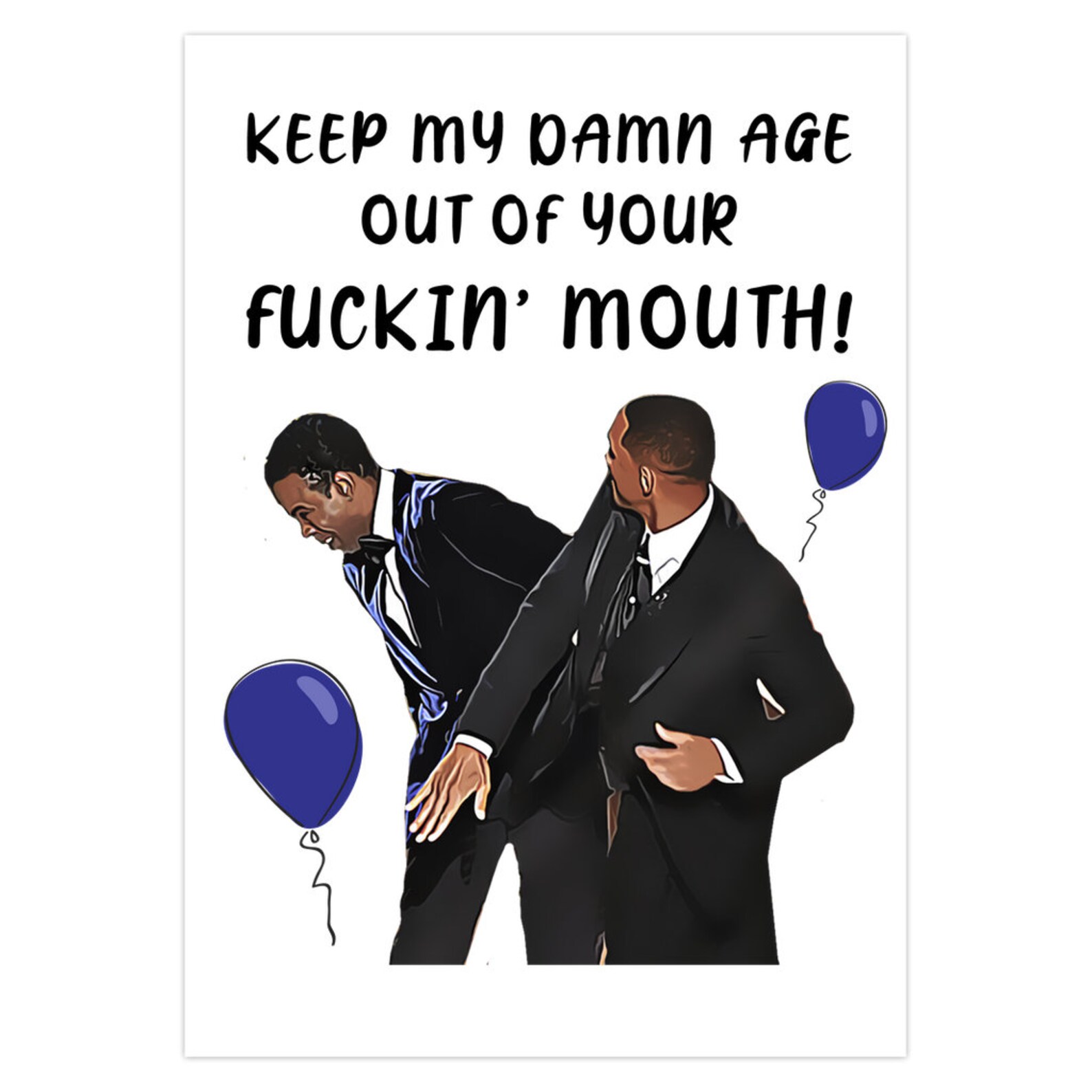 Will Smith Oscars Birthday Card Will Smith Slaps Chris Rock - Etsy