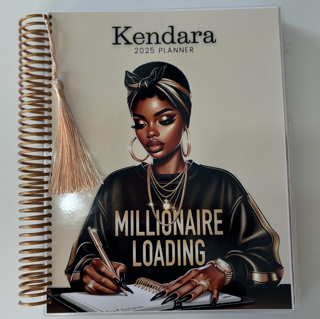 Jan to Dec 2025 All in One Personalize Planner -black Girl Planner ...